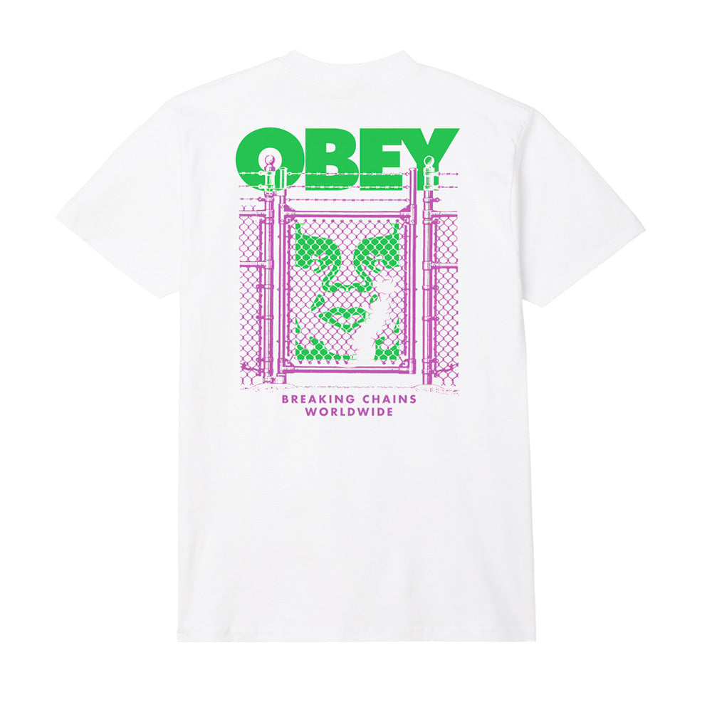 OBEY CHAIN LINK FENCE ICON CLASSIC T-SHIRT // WHITE. – Collateral